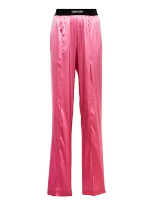 TOM FORD High-rise Satin Pants - Pink