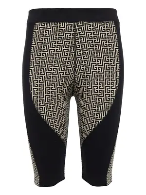 Balmain Monogram High-rise Cycling Shorts - Multicoloured