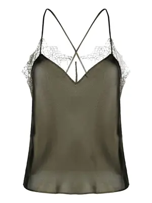 MAISON CLOSE Rendez-vous Lace-trim Camisole - Green