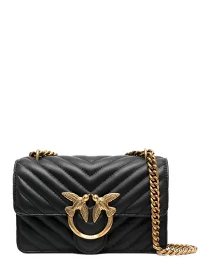 Pinko Lovebird Quilted Shoulder Bag - Black