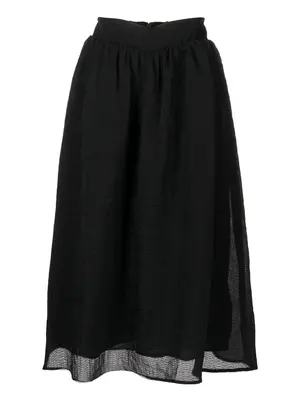 B+AB Textured Midi Skirt - Black