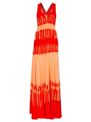 Proenza Schouler Tie-dye Print Knitted Dress - Orange