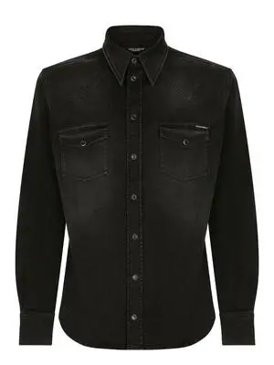 Dolce & Gabbana Button-up Denim Shirt - Black