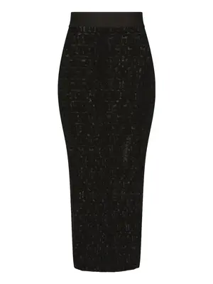 DOLCE & GABBANA Dolce & Gabbana DG-Logo Tulle Pencil Skirt