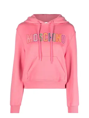 Moschino Embroidered Logo Hoodie - Pink
