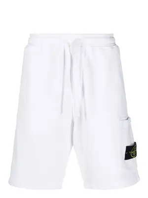 Stone Island Logo-patch Track Shorts - White