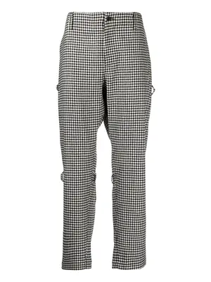 THE POWER FOR THE PEOPLE Houndstooth Tapered Trousers - Grey