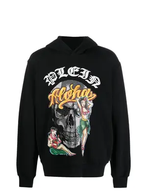Philipp Plein Hawaii Graphic-print Hoodie - Black