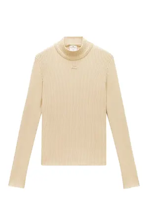 COURREGES Rib-knit Mock-neck Jumper - Neutrals