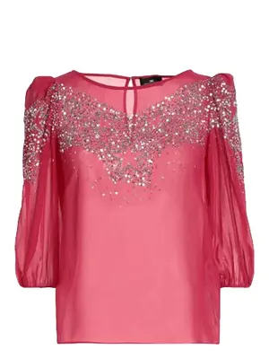 Elisabetta Franchi Crepe Top - Pink