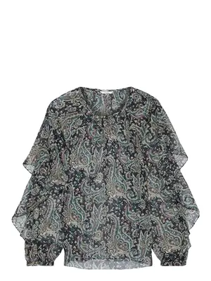 JOIE JOIE Ruched Paisley-Print Top