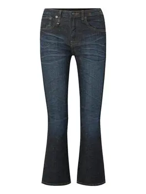R13 Kick Fit Cropped High-Rise Flared Jeans