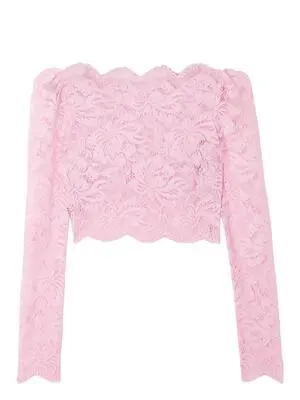 Rabanne Cropped Stretch-lace Top - Pink