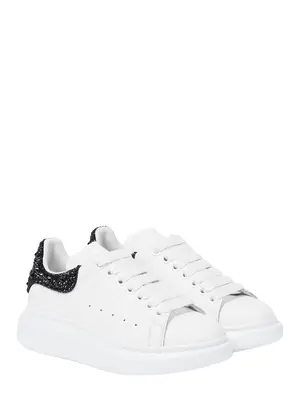 Alexander McQueen Oversized Embellished Leather Sneakers - White