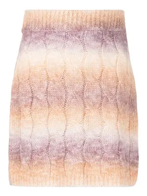 Rokh Striped Cable-knit Mini Skirt - Purple