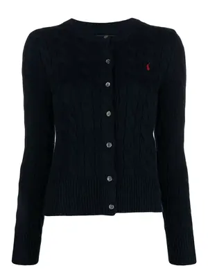 Polo Ralph Lauren Polo Pony Cable-knit Cardigan - Blue