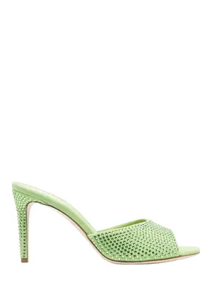 Paris Texas Crystal-embellished Stiletto Sandals - Green