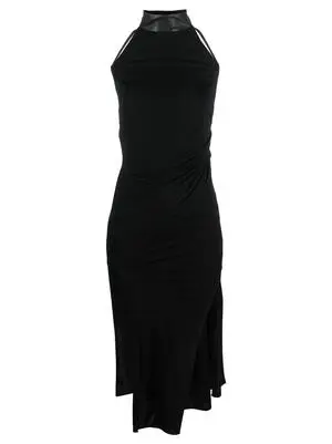 Helmut Lang Halterneck Asymmetric Midi Dress - Black