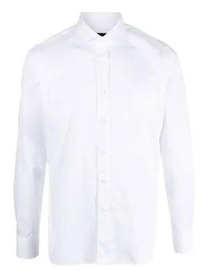 Tagliatore Cutaway-collar Cotton Shirt - White