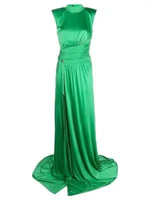 Philipp Plein Ruched-detail Satin Gown - Green