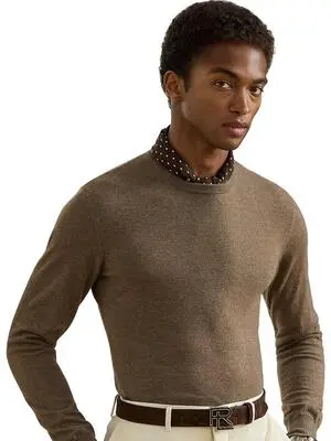 Ralph Lauren Cashmere Crewneck Sweater - Taupe Melange