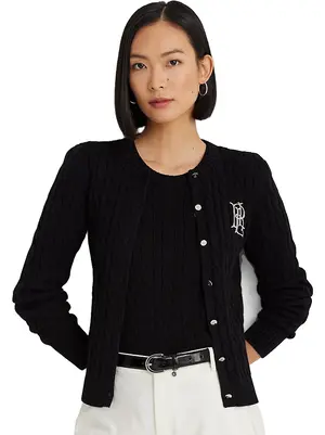 Ralph Lauren Ralph Lauren Cable-Knit Cotton Cardigan Black