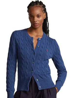 Ralph Lauren Ralph Lauren Cable-Knit Cotton Cardigan Gem Blu