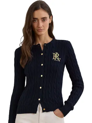 Ralph Lauren Ralph Lauren Cable-Knit Cotton Cardigan Lauren Navy