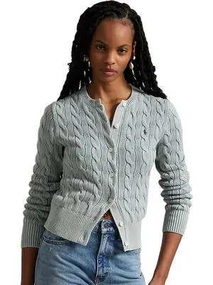Ralph Lauren Ralph Lauren Cable-Knit Cotton Cardigan Light Chambray