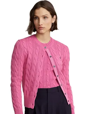 Ralph Lauren Ralph Lauren Cable-Knit Cotton Cardigan Pink Glory