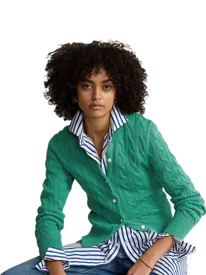 Ralph Lauren Ralph Lauren Cable-Knit Cotton Cardigan Raft Green