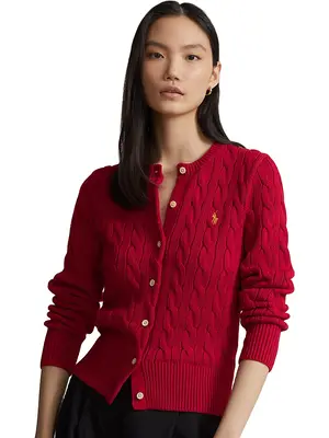 Ralph Lauren Ralph Lauren Cable-Knit Cotton Cardigan Ralph Red