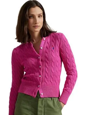 Ralph Lauren Ralph Lauren Cable-Knit Cotton Cardigan Regatta Pink