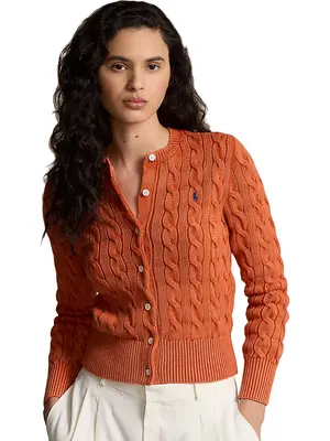 Ralph Lauren Ralph Lauren Cable-Knit Cotton Cardigan Soft Papaya