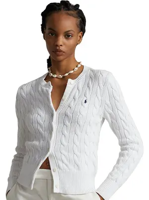 Ralph Lauren Ralph Lauren Cable-Knit Cotton Cardigan White
