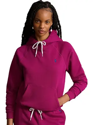 Ralph Lauren Ralph Lauren Shrunken Fit Fleece Hoodie Fuschia Berry