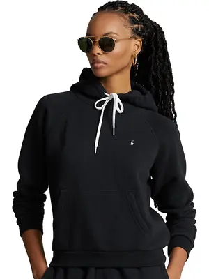 Ralph Lauren Ralph Lauren Shrunken Fit Fleece Hoodie Polo Black