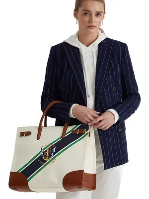 Ralph Lauren Ralph Lauren Large Devyn Tote Bag Natural/graphic Stripe
