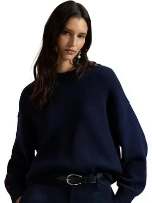 Ralph Lauren Cotton Crewneck Sweater Hunter Navy