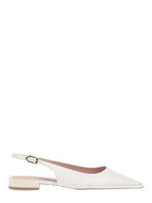 TOD'S TOD'S Leather Slingback Ballet Flats Ivory