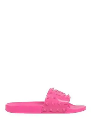 Valentino Garavani VALENTINO GARAVANI Natural Rubber Pool Slides Pink