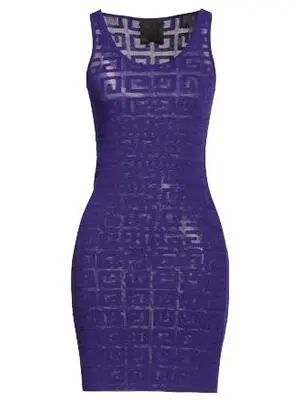 Givenchy Sleeveless Crewneck Knit Pencil Mini Dress - Purple