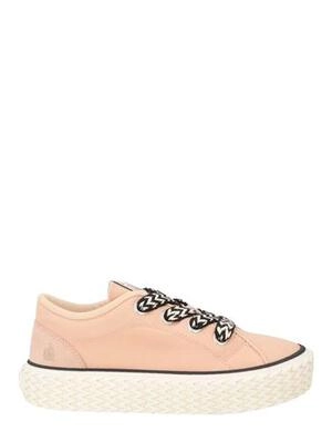 LANVIN LANVIN Light Pink Textile And Leather Trimmed Flatform Sneakers Light Pink