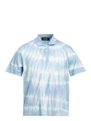 Dsquared2 Man Polo Shirt Sky Blue Size Xl Cotton Blue
