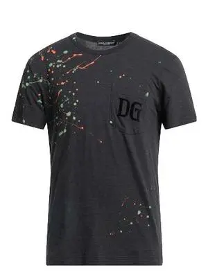 Dolce & Gabbana Man T-shirt Charcoal Size 34 Cotton Grey