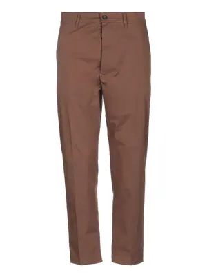 Brian Dales Man Pants Rust Size 31 Cotton, Elastane Cocoa