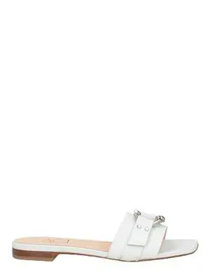 Agl Leather Slide Sandals White