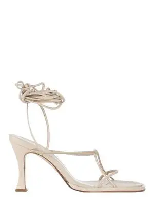 ILIO SMERALDO Leather Pointed Toe Sandals - Beige