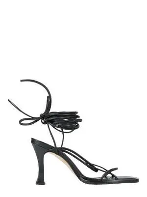 ILIO SMERALDO Leather Pointed Toe Sandals - Black