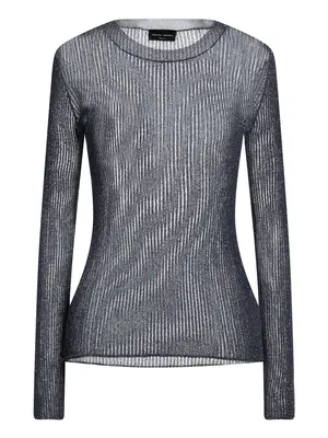 ROBERTO COLLINA ROBERTO COLLINA Knitted Lamé Sweater Midnight Blue
